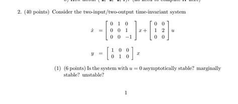 Solved 2 40 Points Consider The Two Inputtwo Output