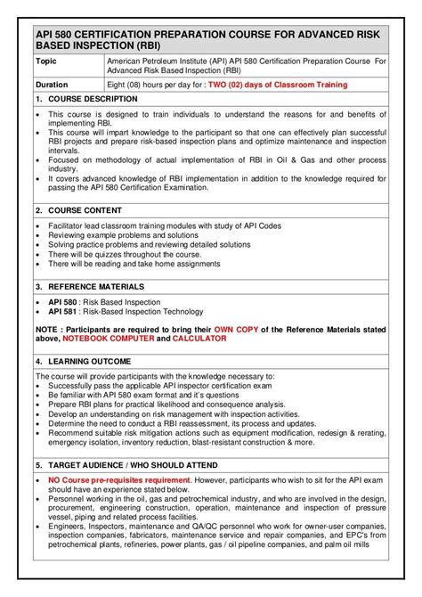 Api 580 Certification Preparation Course For Advanced Risk Based Insp…