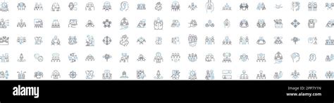 Group Cooperation Line Icons Collection Teamwork Collaboration Unity Synergy Trust