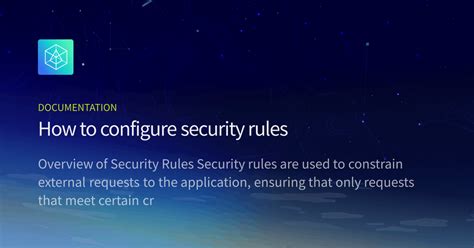 how to configure security rules