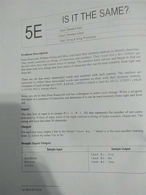 solved is it the same 5e input standard input output