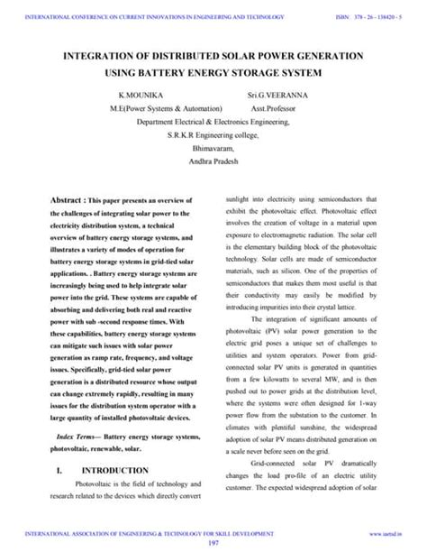 Iaetsd Integration Of Distributed Solar Power Generation Pdf