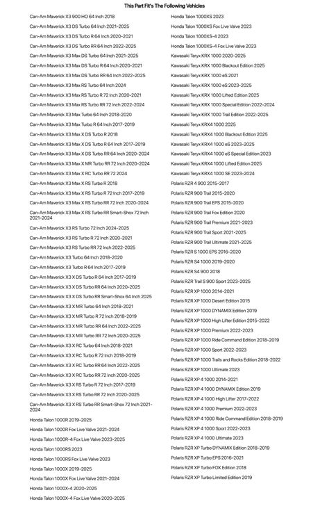 Tusk Zipperless Upper Doors Adhesive Snap Kit For Polaris Rzr Xp 4 1000 Ultimate 2023