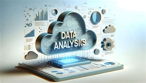 Photo Realistic As Cloud And Analytics With Data Analysis Wording Concept As A Detailed