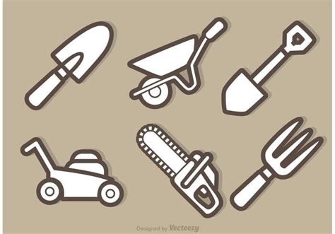 벡터 정원 장비 개요 아이콘 Eps Uidownload