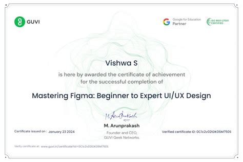 Completed Figma Beginner To Expert Vishwa S Posted On The Topic