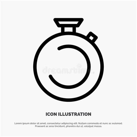 Compass Clock Stopwatch Timer Watch Line Icon Vector Stock Vector