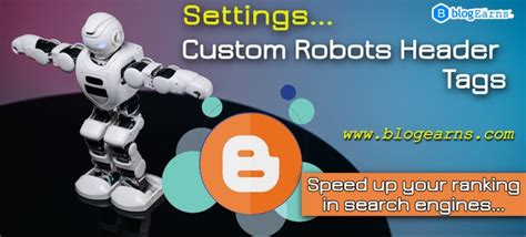 custom robots header tags settings in blogger