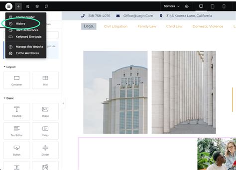 Revision History Undo And Redo Elementor