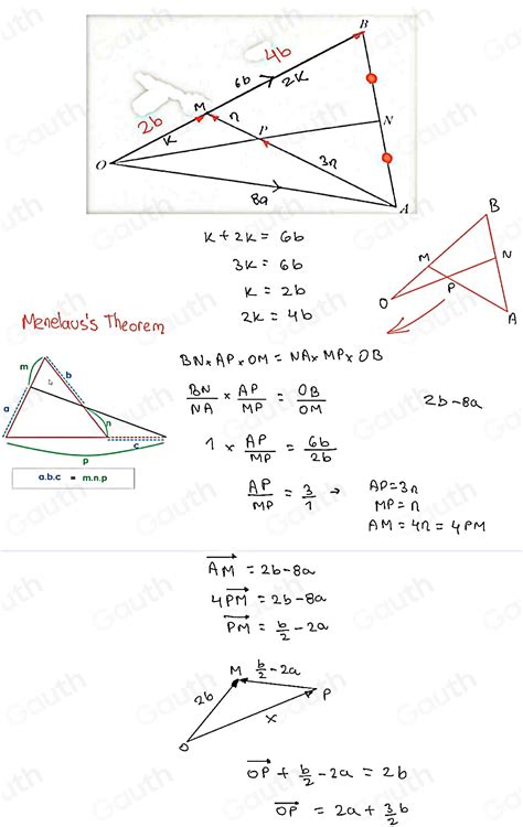 Solved The Diagram Shows Triangle OAB Diagram N Accurately Vector OA A Vector OB B M Is