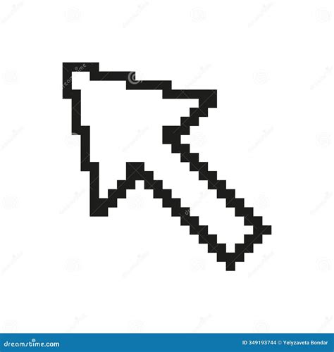 Pixelated Mouse Pointer Icon Classic Arrow Cursor In Pixel Art Design Stock Vector