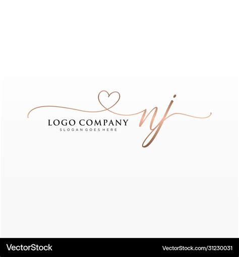 Initial Nj Beauty Monogram And Elegant Logo Design