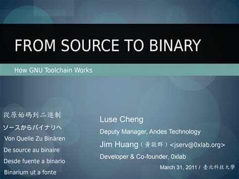 From Source To Binary How Gnu Toolchain Works Pdf Programming