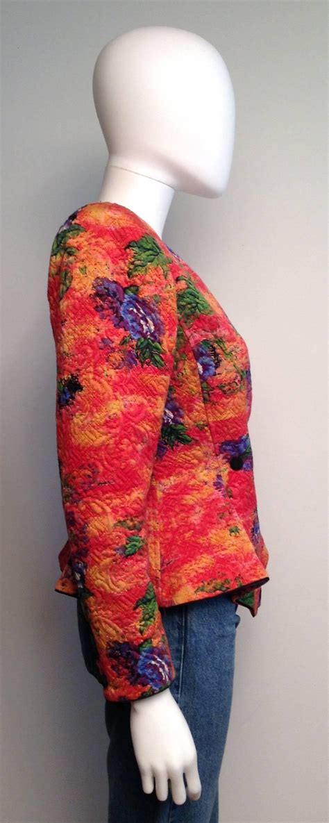 Ungaro Vintage Floral Quilted Blazer Size 8 For Sale At 1stdibs