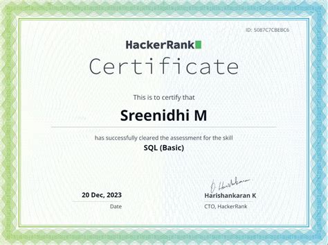 Sreenidhi Manikantan On Linkedin Sql Certification Dataskills