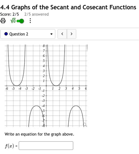 Solved 4 4 Graphs Of The Secant And Cosecant Functions