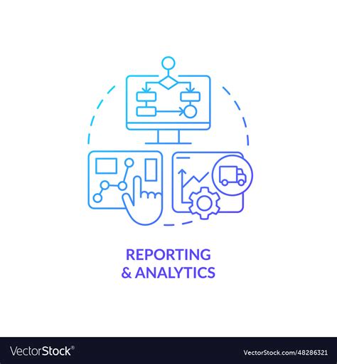 2d Reporting And Analytics Gradient Line Icon Vector Image