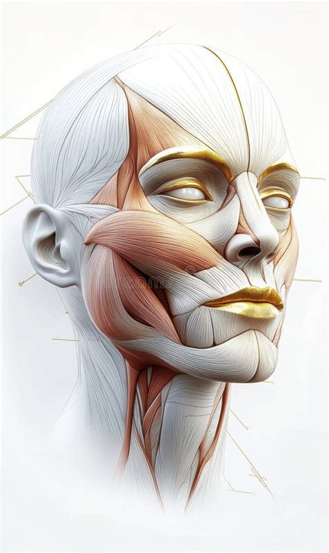 Detailed Anatomical Illustration Showcasing Facial Muscles And Contours