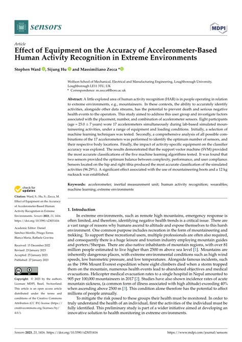 Pdf Effect Of Equipment On The Accuracy Of Accelerometer Based Human