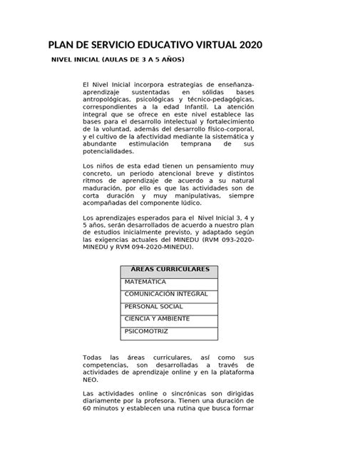 Programación Curricular 2020 1 Pdf