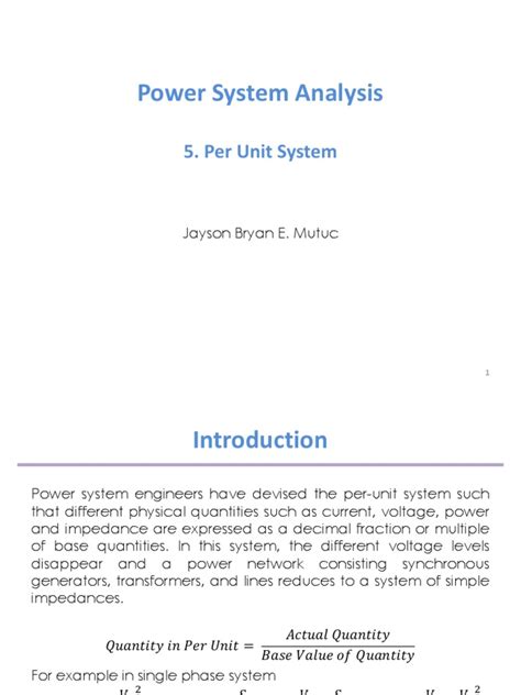 Per Unit System Pdf Power Engineering Electrical Engineering