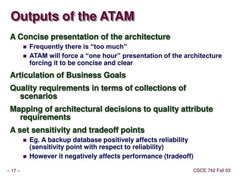 Ppt Lecture 17 Architecture Tradeoff Analysis Method Atam Powerpoint