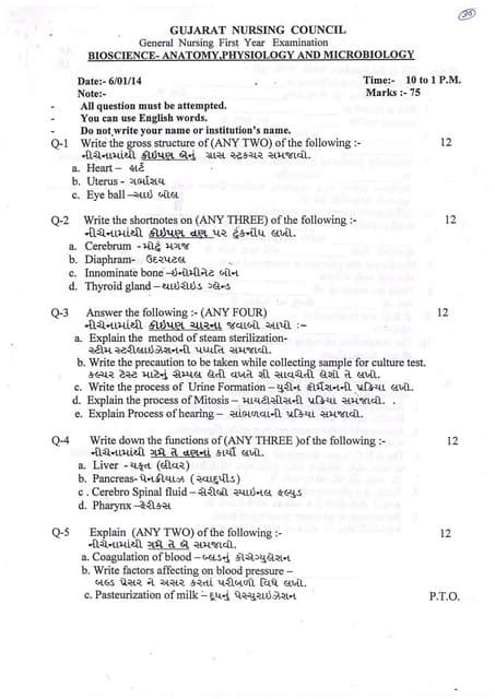 Previous Year Question Paper For Bsc Nursing Pdf
