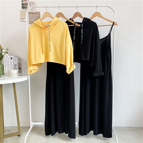 수니베 칼라 크롭 후드 티셔츠 레이어드 나시 롱 후레아 원피스 투피스 세트 빅사이즈 임부