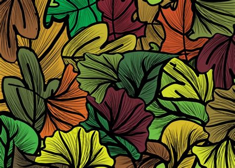 Overlap Overlapping Vintage Leaves Pattern Background Psd Free