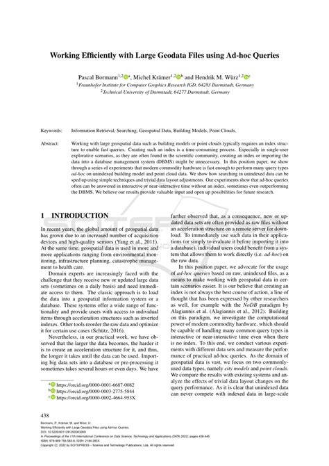 Pdf Working Efficiently With Large Geodata Files Using Ad Hoc Queries