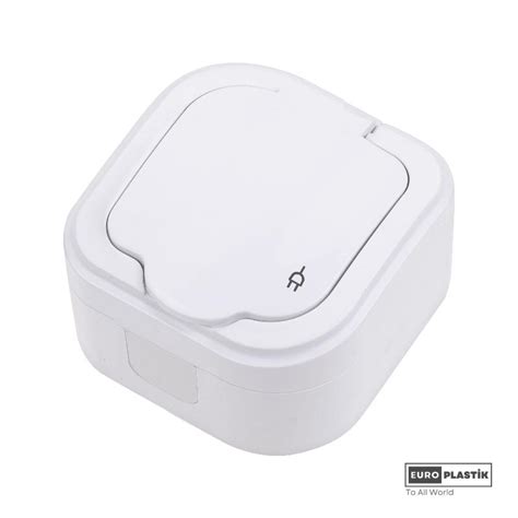 Surface Mounted Grounded Socket With Cover Euro Plastik