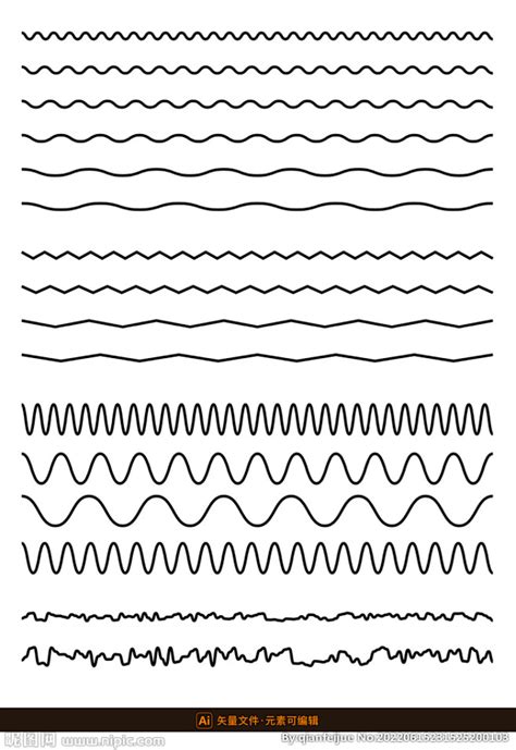 各种波浪线折线矢量素材