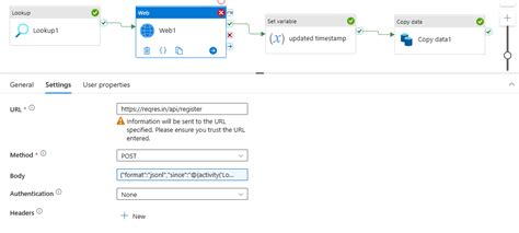 Azure Data Factory Dynamically Fetch A Since Timestamp In The Body Of My Web Activity And