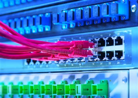 Network Switch And Ethernet Cables Stock Image Image Of Equipment Interface 63432309