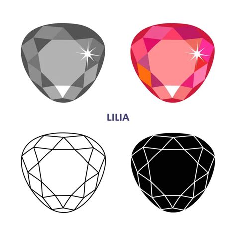 Low Poly Popular Black Outlined Gems Cuts Stock Vector Image By ©arlatis 100761800