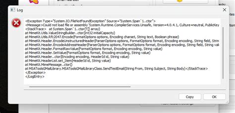 Getting Exception Sending Emails With Mimekit After Upgrading From 342 To 343 · Issue 872