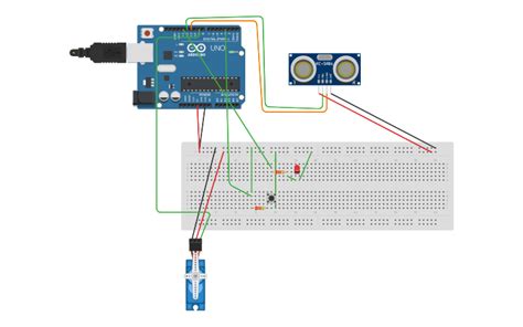 Circuit Design Practica 03 Uso Del Sensor Ultrasónico Tinkercad