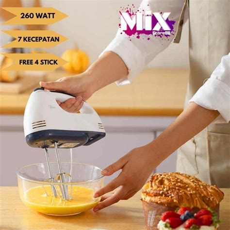 Jual Hand Mixer Mini 7 Speeds Mixer Tangan 7 Kecepatan Free 4 Pengadon Mini Mixer Tangan 260
