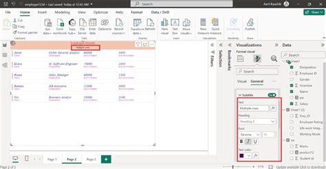 Power Bi Multi Row Card