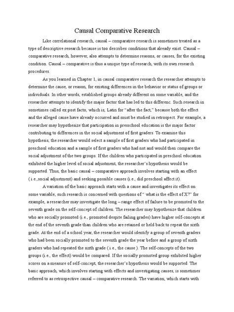 Causal Comparative Research Pdf Causality Analysis Of Covariance