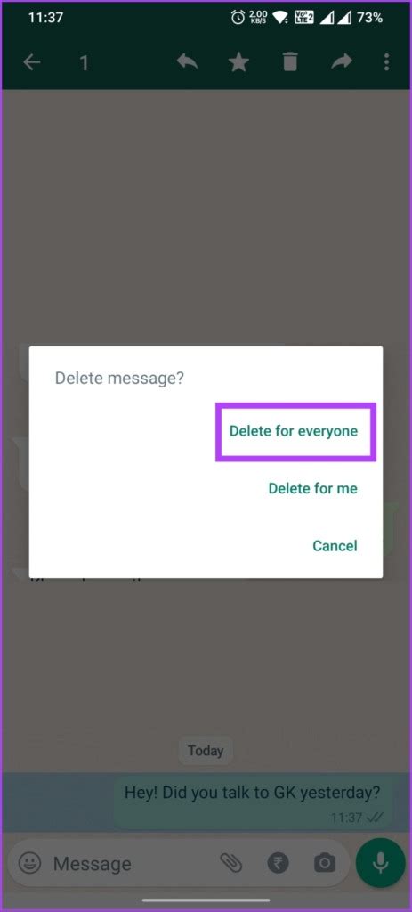 How To Delete A Whatsapp Message Without Opening It Guiding Tech