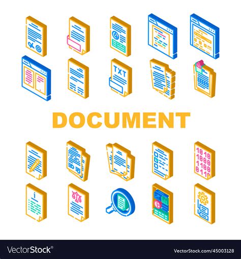 Document Business File Office Icons Set Royalty Free Vector