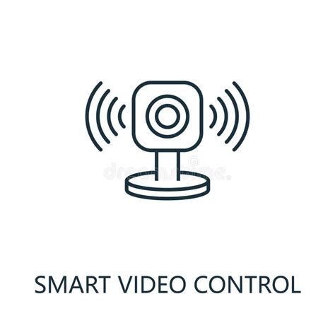 Smart Video Control Outline Icon Thin Line Style From Smart Home Icons Collection Stock Vector