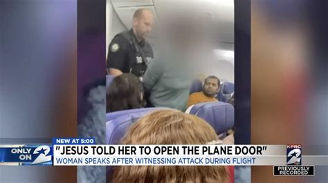 Woman Bites Fellow Passenger After Trying To Open Plane Door Mid Flight Claiming ‘jesus Told