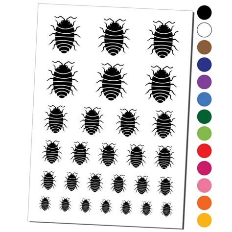 Isopod Pill Bug Woodlouse Water Resistant Temporary Tattoo Set Fake