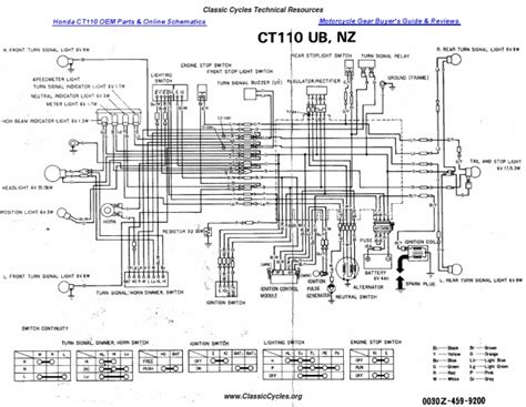 Honda Ct110 Trail Ct 110 Electrical Wiring Harness Diagram Schematic Pdf