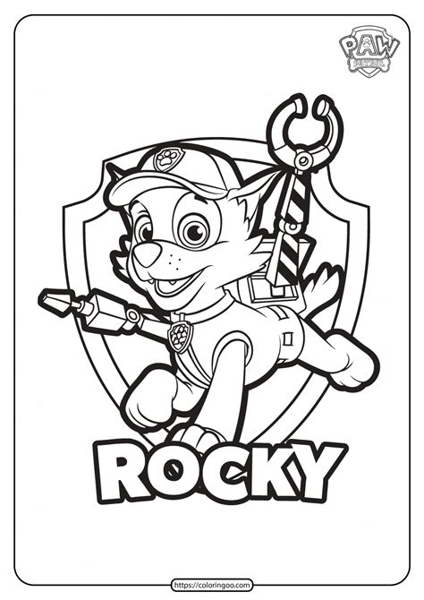 Rocky Paw Patrol Coloring Page Printable