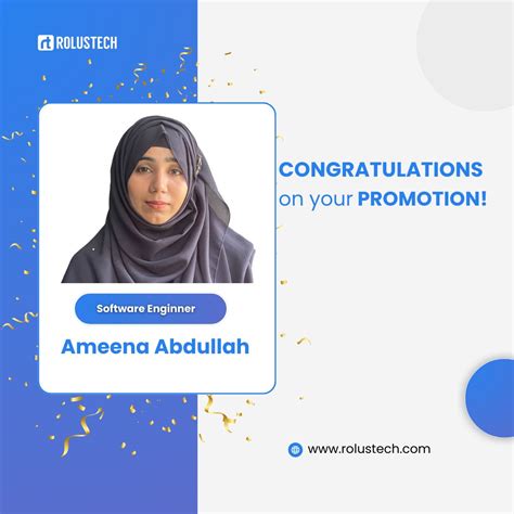 Ameena Abdullah On Linkedin Softwareengineer Promotion Rolustech