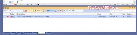 C Error Cs0117 Type Does Not Contain A Definition For Identifier