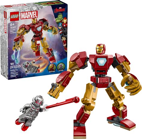 Lego Marvel Iron Man Mech Vs Ultron Building Toy Set For